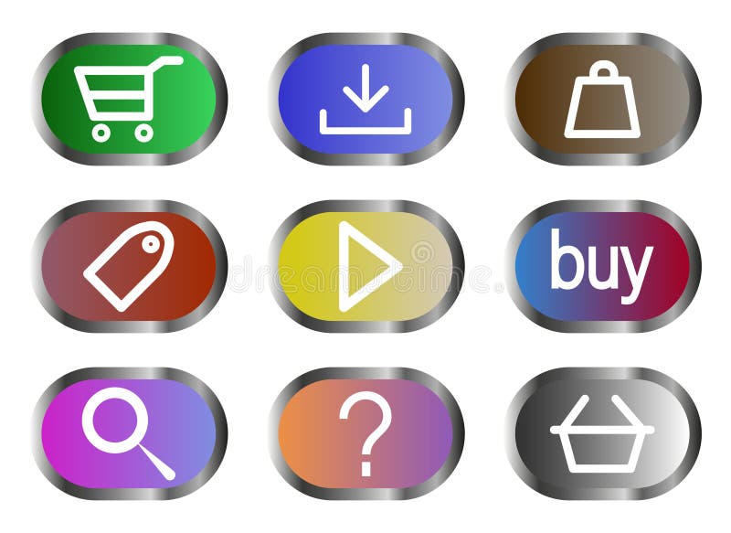 Set of Buttons for Website Design. Click the Button To Buy Stock Vector ...