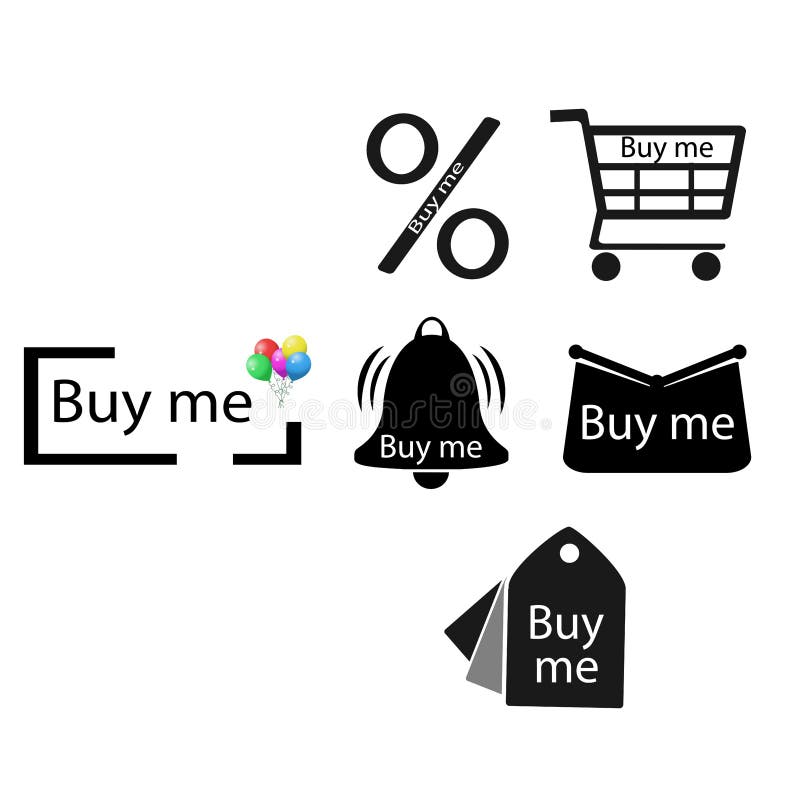 Set of `buy Me` Icons. Buy Me Stickers Stock Illustration ...