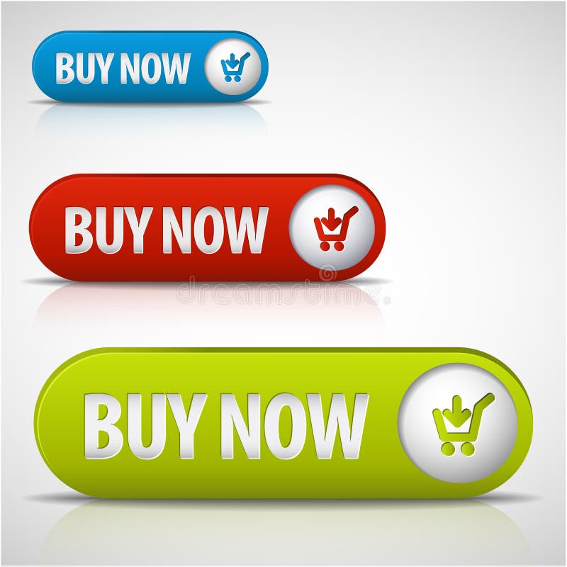 Set of buy now buttons stock illustration. Illustration of computer ...