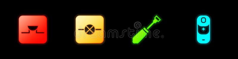 Set Buzzer in Electronic Circuit, Lamp, Screwdriver and Battery Charge ...