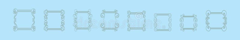 Set of Cadre Frames Cartoon Icon Design Template with Various Models ...