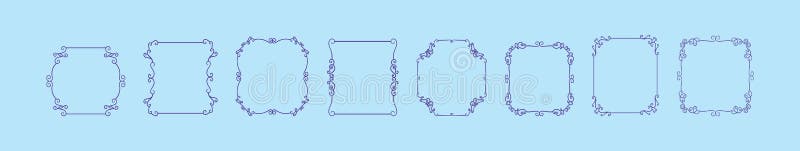 Set of Cadre Frames Cartoon Icon Design Template with Various Models ...