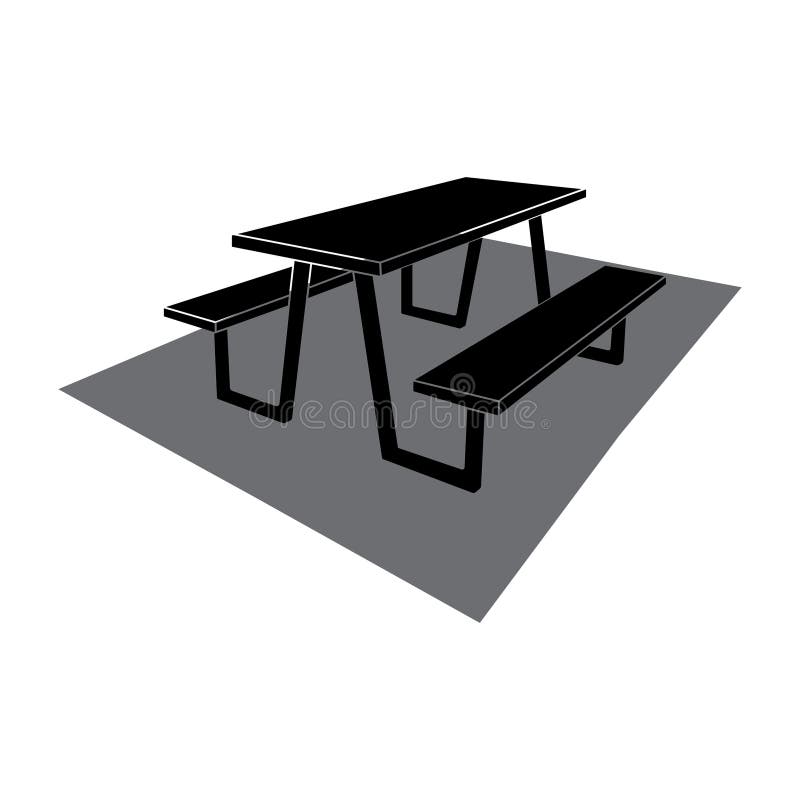Set of Cafe Tables and Chairs Stock Illustration - Illustration of ...