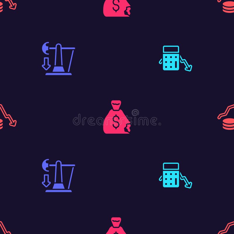 Set Calculation of Expenses, Drop in Crude Oil Price, Money Bag and Dollar Rate Decrease on ...