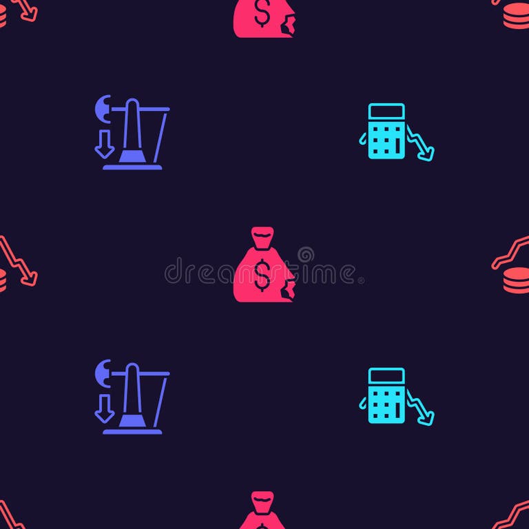 Set Calculation of Expenses, Drop in Crude Oil Price, Money Bag and Dollar Rate Decrease on ...