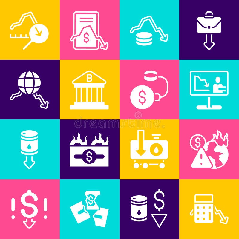 Set Calculation of Expenses, Global Economic Crisis, News, Dollar Rate Decrease, Bank Building ...