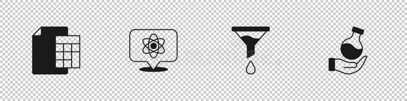 Set Calculator, Atom, Funnel Filter and Test Tube Icon. Vector Stock ... Set Calculator, Atom, Funnel Filter and Test Tube Icon. Vector Stock ...