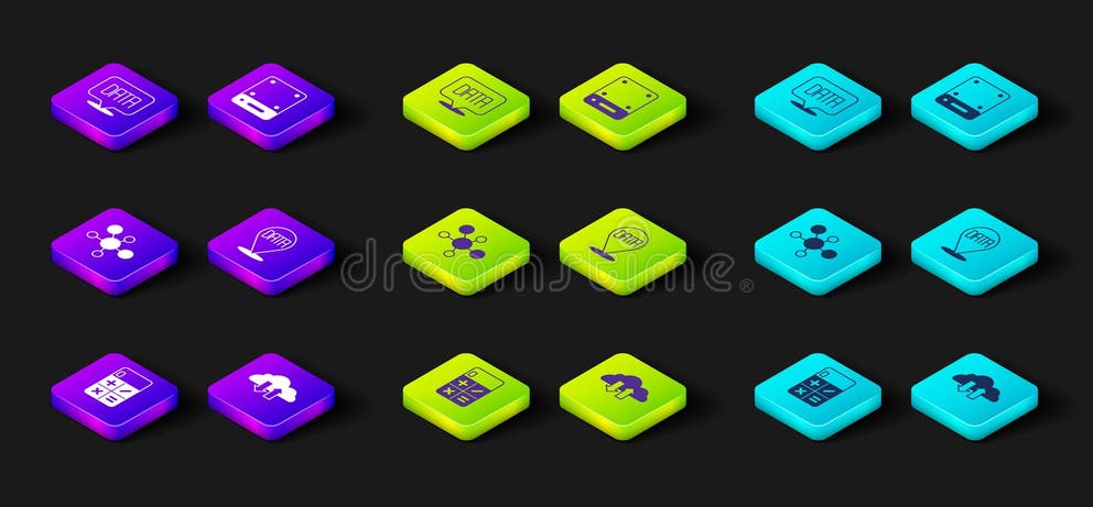 Set Calculator, Cloud Download and Upload, Mind Map Infographic, Data ...