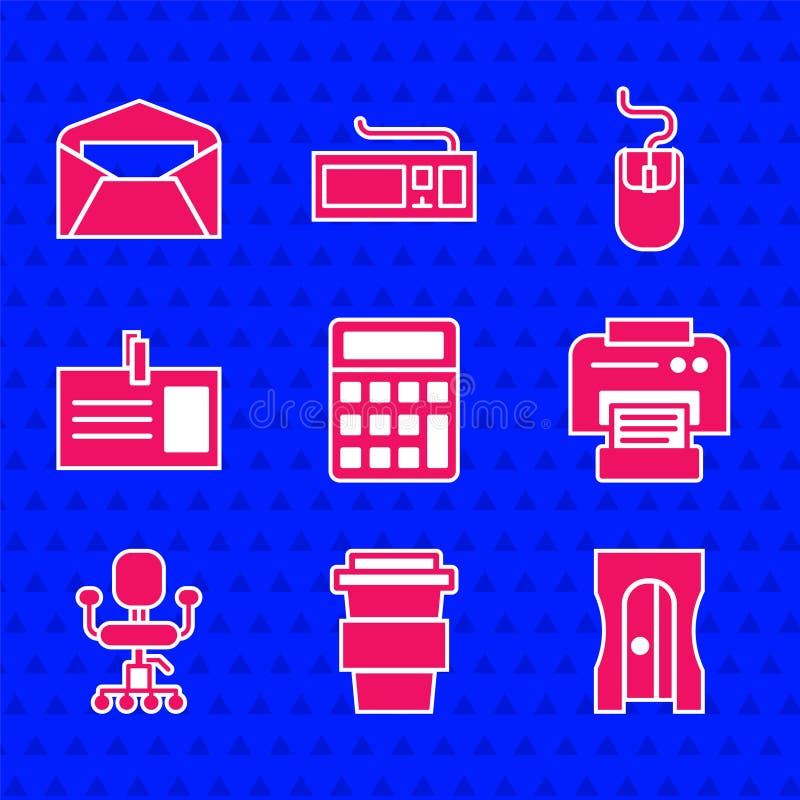 Set Calculator, Coffee Cup Go, Pencil Sharpener, Printer, Office Chair ... Set Calculator, Coffee Cup Go, Pencil Sharpener, Printer, Office Chair ...