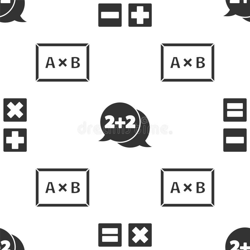 Set Calculator Equation Solution And Chalkboard On Seamless Pattern