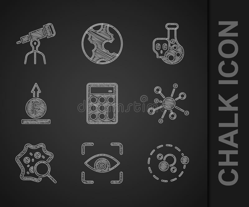 Set Calculator, Eye Scan, Atom, Molecule, Microorganisms Under ... Set Calculator, Eye Scan, Atom, Molecule, Microorganisms Under ...