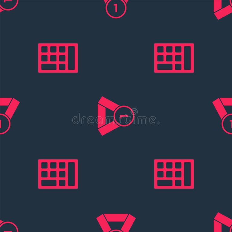 Set Calculator and Medal on Seamless Pattern. Vector Stock Vector ...