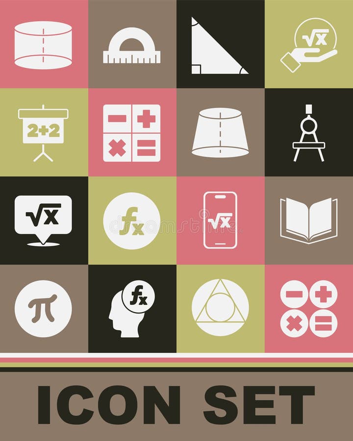 Set Calculator, Open Book, Drawing Compass, Triangle Math, Chalkboard ... Set Calculator, Open Book, Drawing Compass, Triangle Math, Chalkboard ...