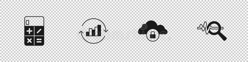 Set Calculator, Pie Chart Infographic, Cloud Computing Lock and Search ... Set Calculator, Pie Chart Infographic, Cloud Computing Lock and Search ...