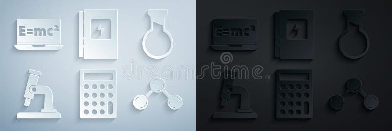 Set Calculator, Test Tube and Flask, Microscope, Molecule, Electrical ... Set Calculator, Test Tube and Flask, Microscope, Molecule, Electrical ...