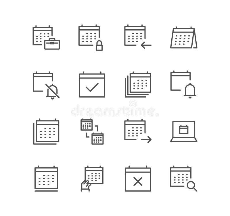 Set of Calendar and Appointment Icons, Date, Working, Schedule, Date ...