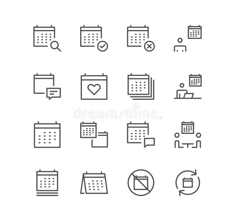 Set of Calendar and Appointment Icons, Date, Working, Schedule, Date ...