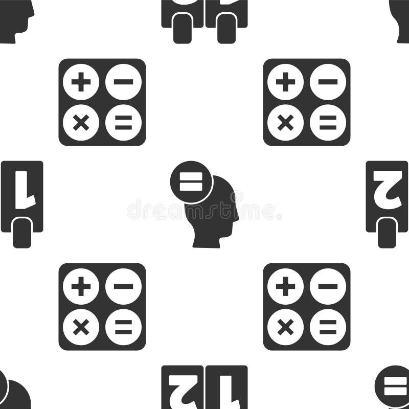 Set Calendar, Calculation and Calculator on Seamless Pattern. Vector ...