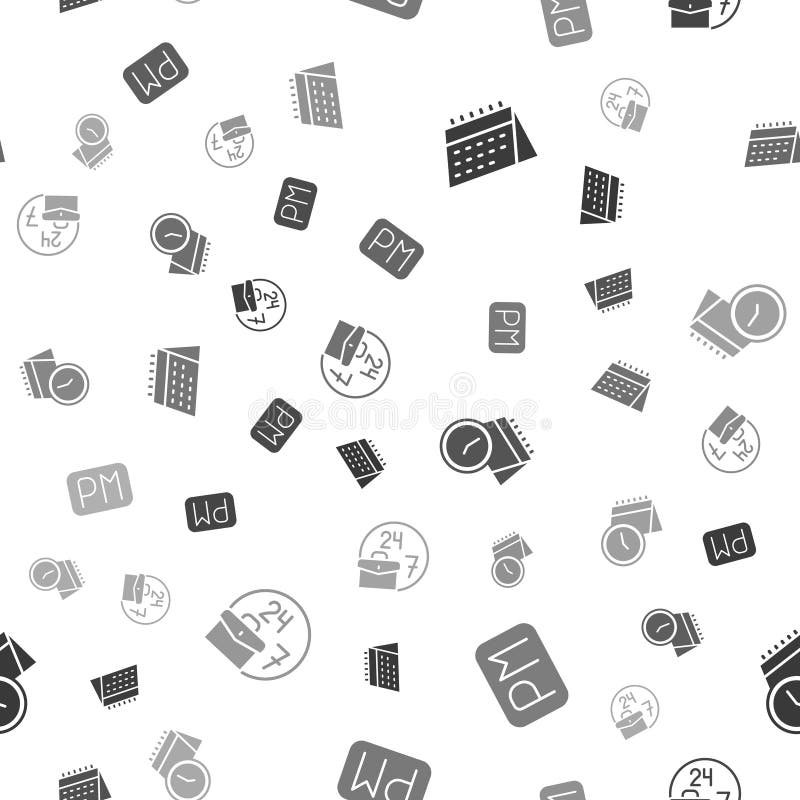 Set Calendar, Day Time, and Clock and always Busy on Seamless Pattern ...