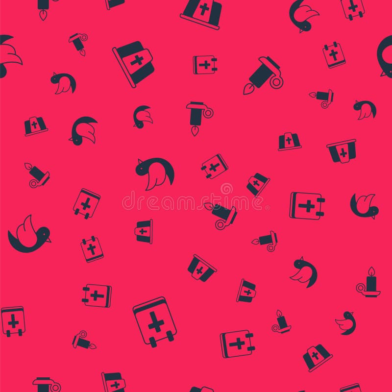 Set Calendar with Easter, Pope Hat, Dove and Burning Candle in ...