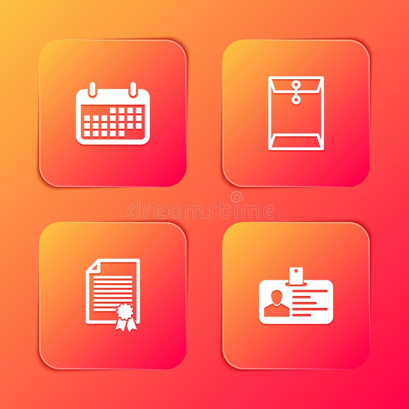 Set Calendar, Envelope, Certificate Template and Identification Badge ...