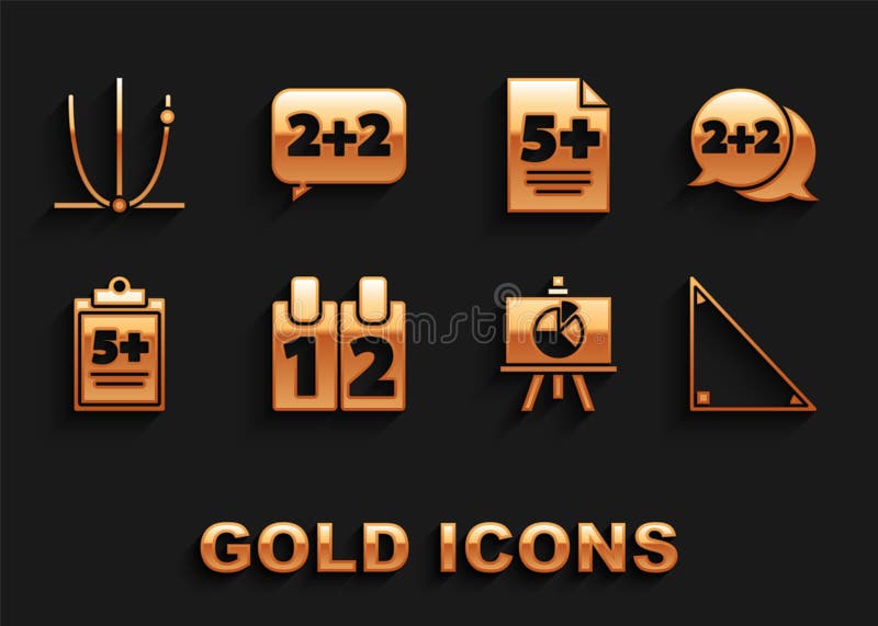 Set Calendar, Equation Solution, Triangle Math, Chalkboard with Diagram ...