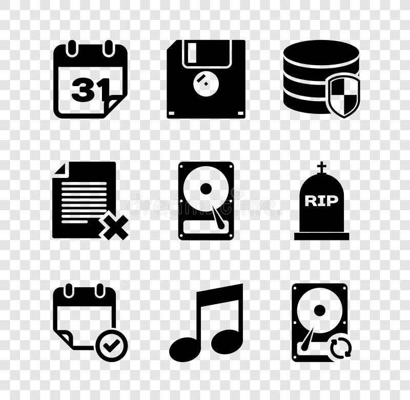 Set Calendar, Floppy Disk, Database Protection, with Check Mark, Music ...
