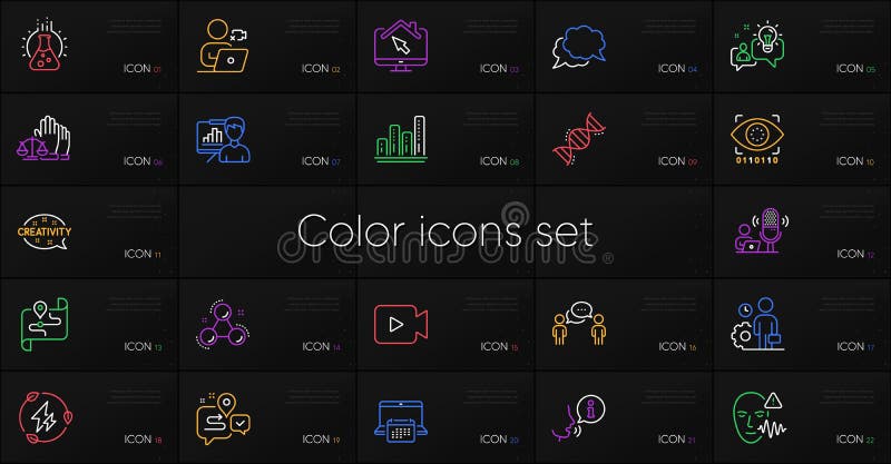 Set of Calendar, Graph Chart and Idea Line Icons. for Design. Vector ...