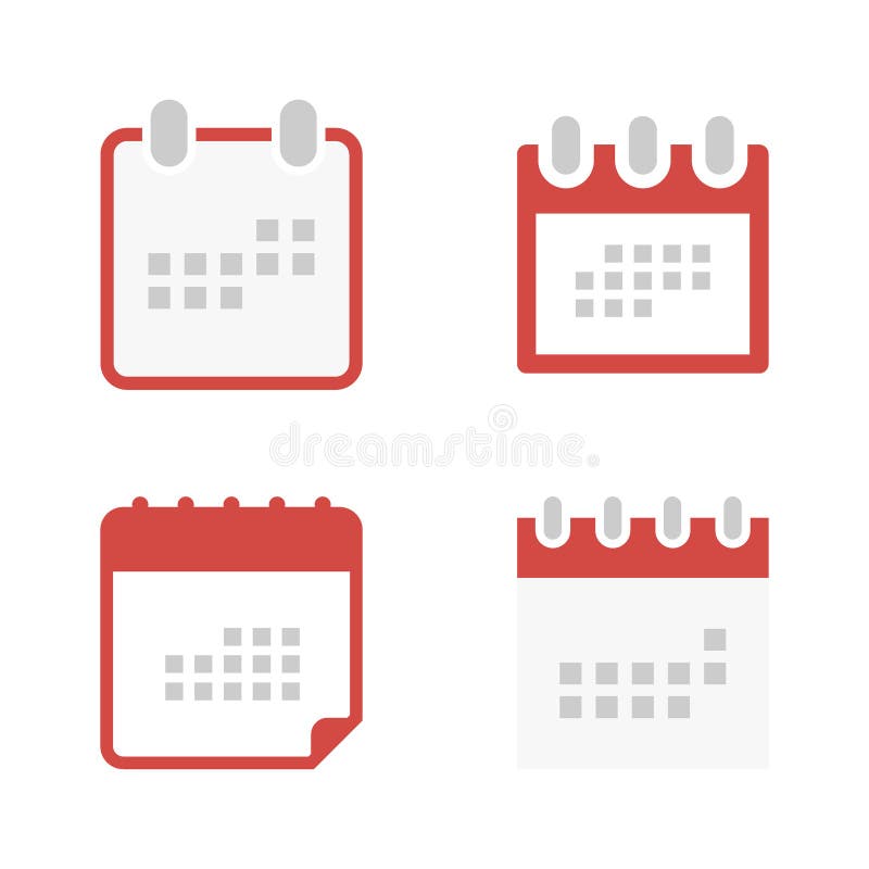 Set Calendar Icon in Flat Style. Calendar Symbol for Your Web Site ...