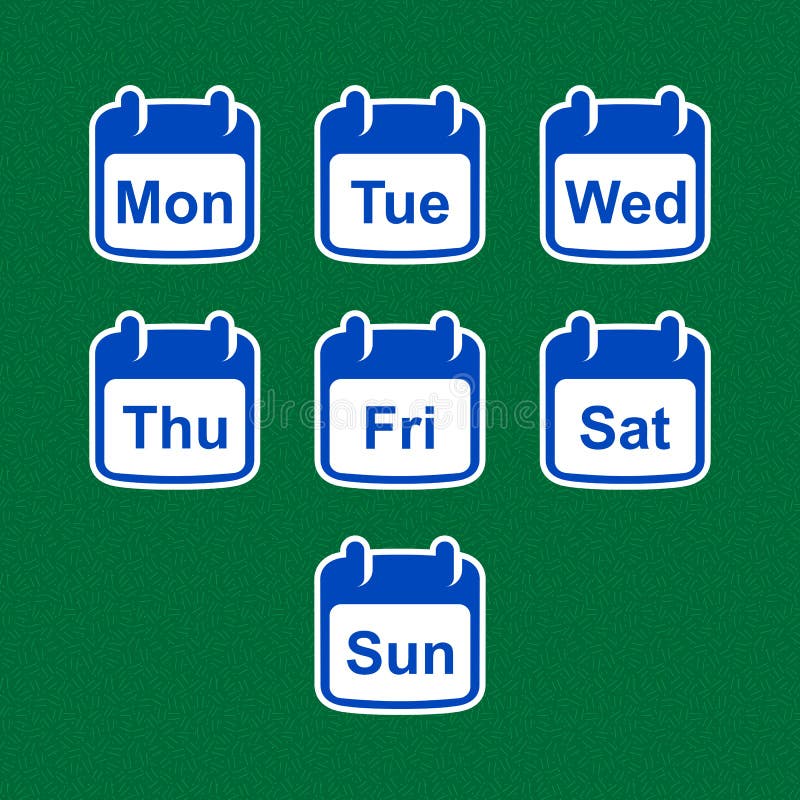 DAYS OF THE WEEK Icons Poster Stock Illustration - Illustration of days ...