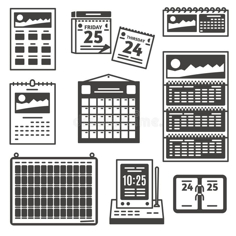 Various Calendars Stock Illustrations – 136 Various Calendars Stock ...