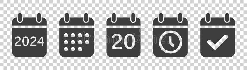 Set of Calendar Icons on a White Background. Stock Vector ...