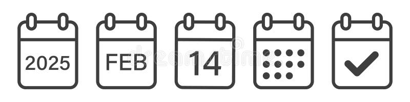 Set of Calendar Icons on a White Background Stock Vector - Illustration ...