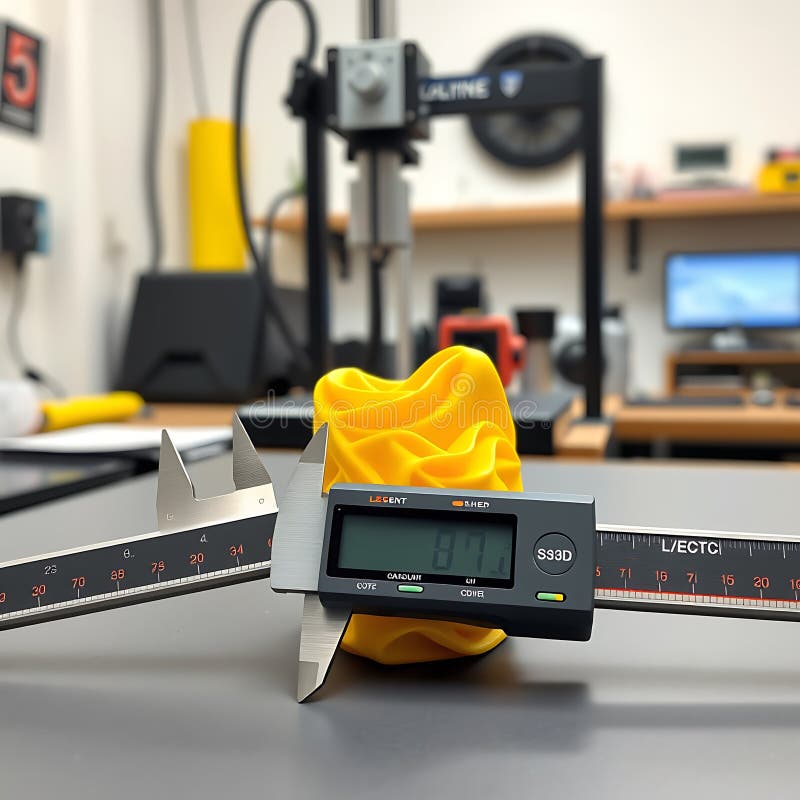 A Set of Calipers Measuring a 3D Printed Object Showcasing the ...