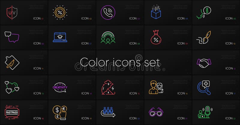 Set of Call Center, Teamwork and Queue Line Icons. for Design. Vector ...