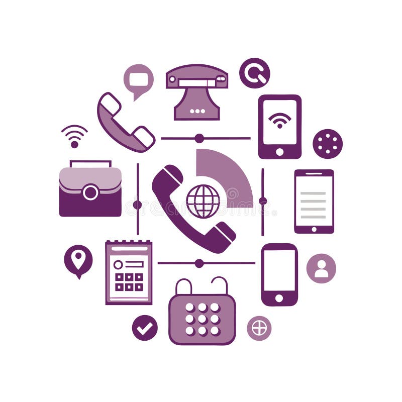 Set of Call icons vector stock vector. Illustration of flexibility ...