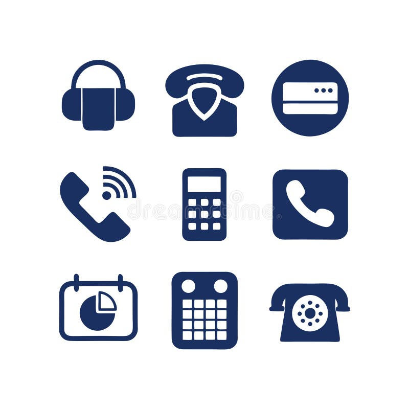 Set of Call icons vector stock vector. Illustration of information ...