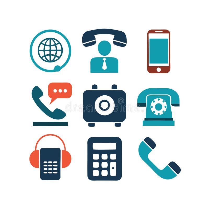 Set of Call icons vector stock vector. Illustration of application ...