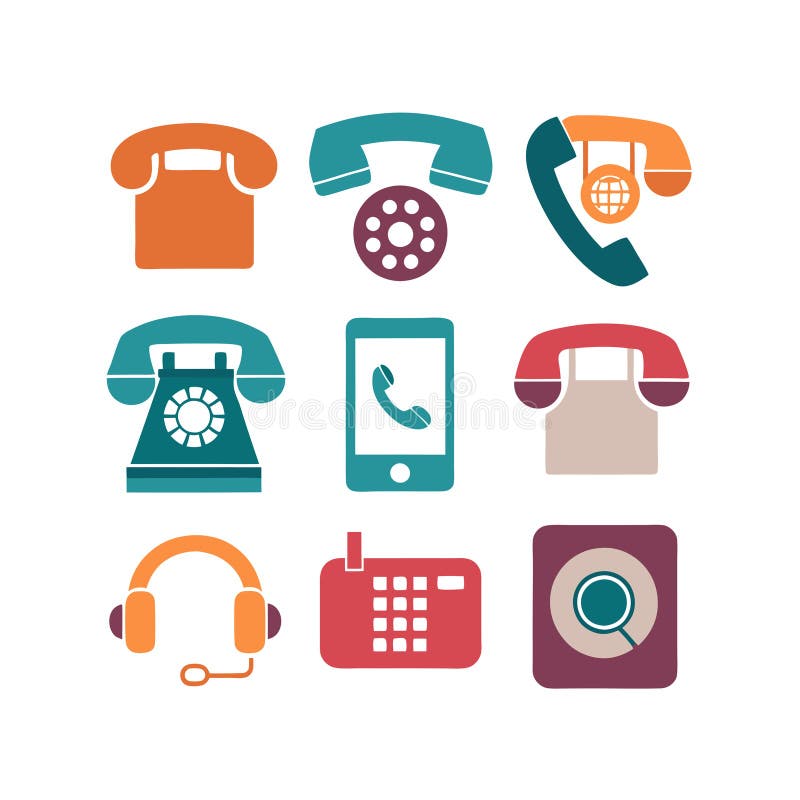 Set of Call icons vector stock vector. Illustration of applications ...
