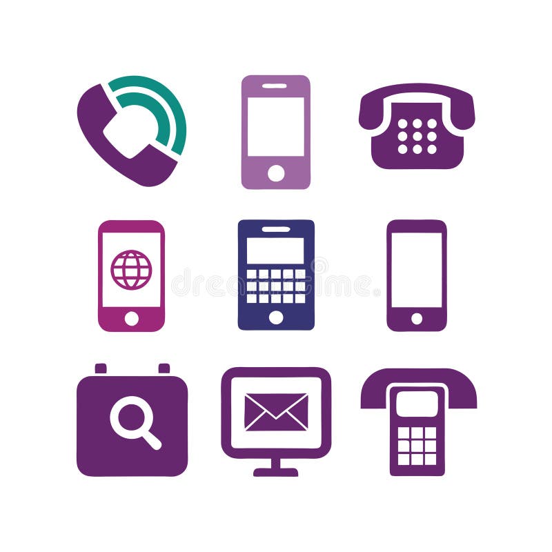 Set of Call icons vector stock vector. Illustration of flexibility ...