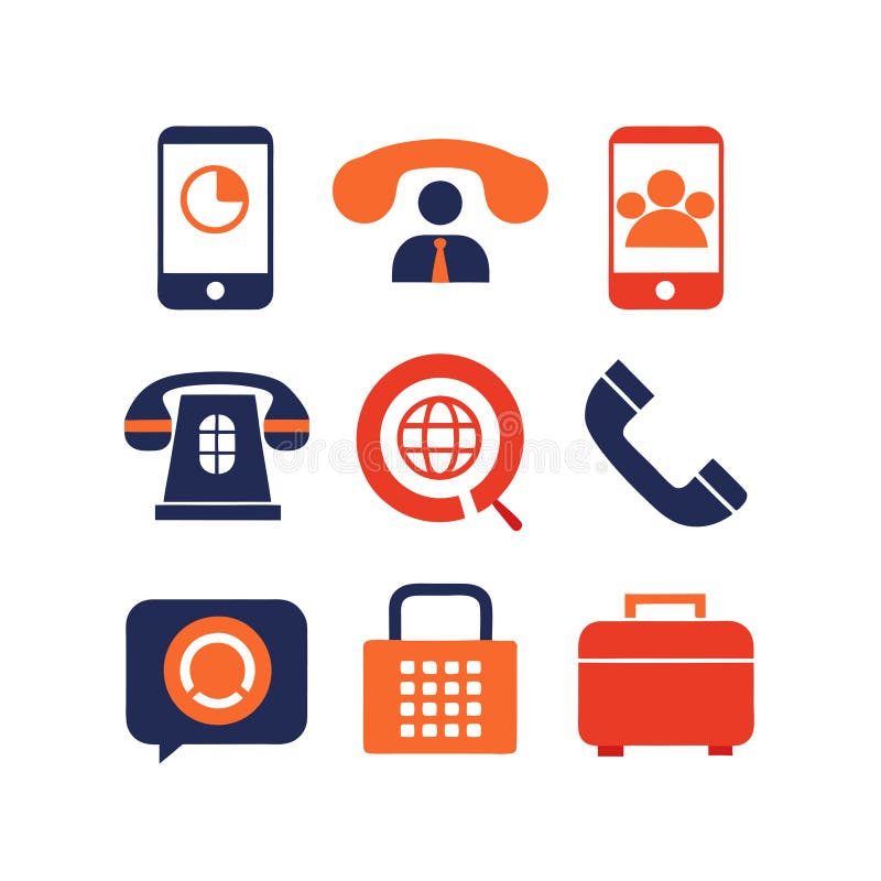 Set of Call icons vector stock vector. Illustration of marketing ...