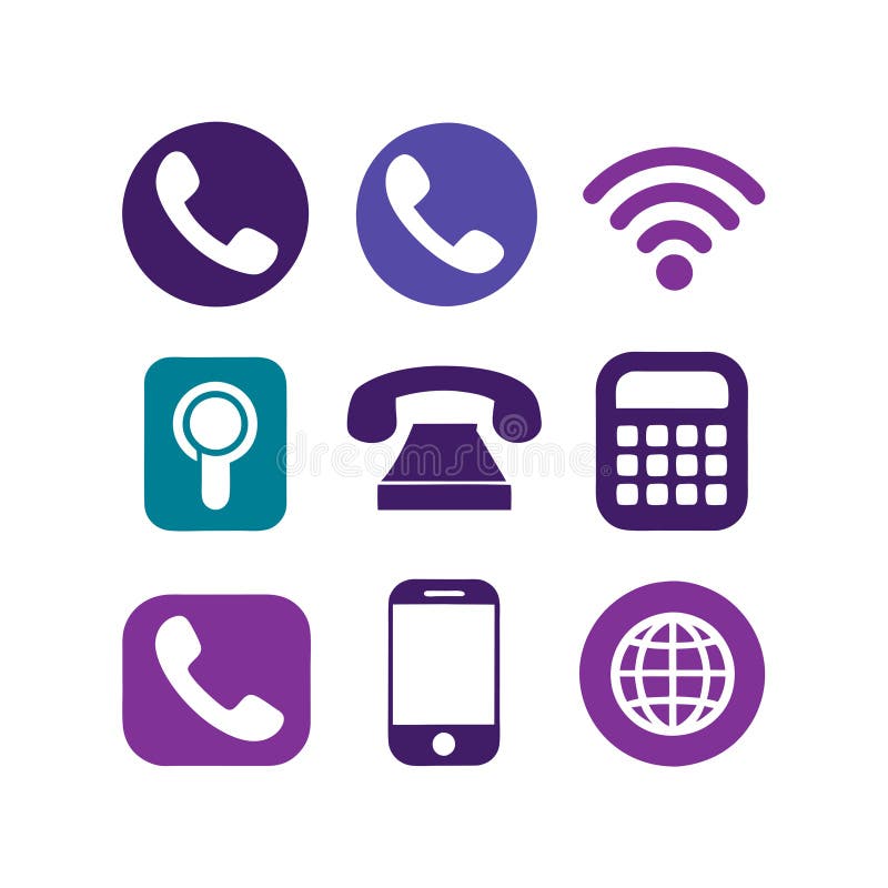 Set of Call icons vector stock vector. Illustration of including ...