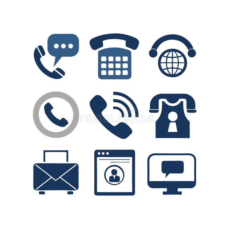 Set of Call icons vector stock vector. Illustration of connection ...