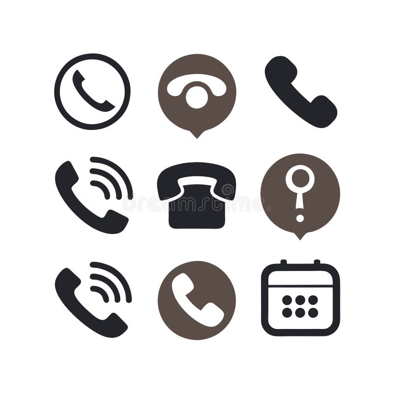 Set of Call icons vector stock vector. Illustration of interface ...
