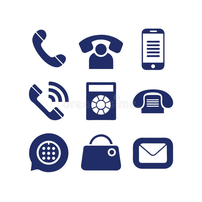 Set of Call icons vector stock vector. Illustration of information ...