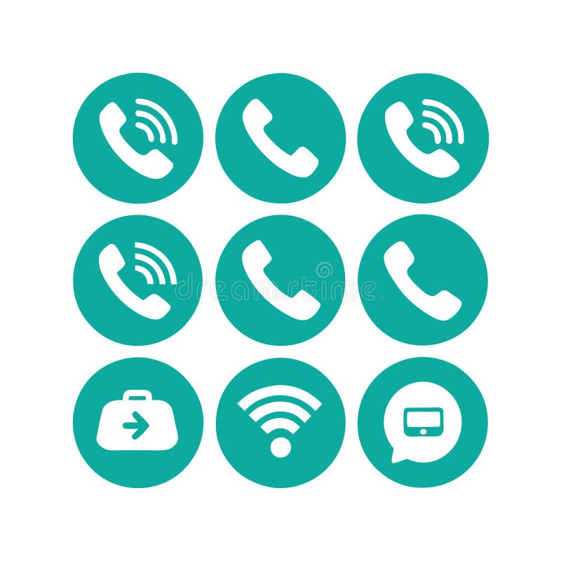 Set of Call icons vector stock vector. Illustration of available ...