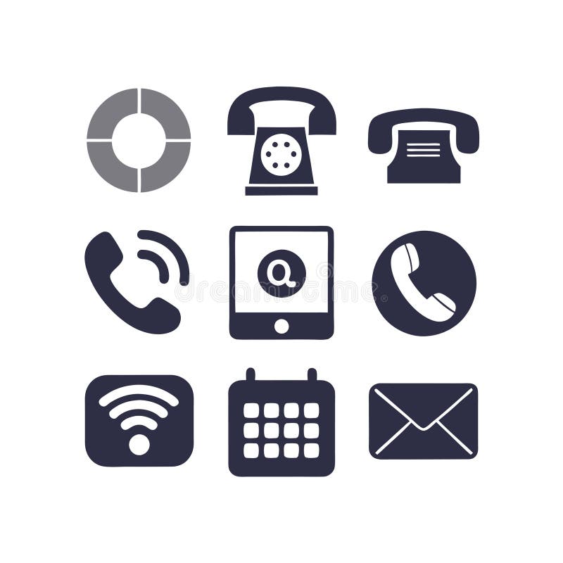 Set of Call icons vector stock vector. Illustration of smartphone ...