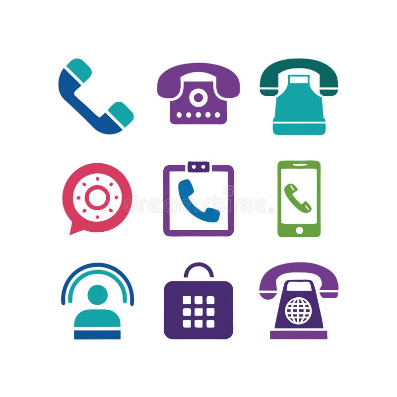 Set of Call icons vector stock vector. Illustration of callrelated ...