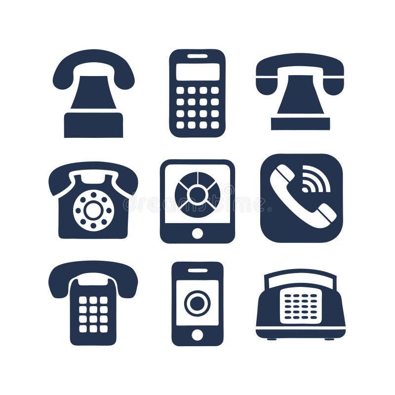 Set of Call icons vector stock vector. Illustration of marketing ...