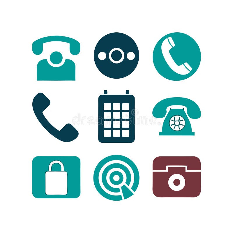 Set of Call icons vector stock vector. Illustration of callrelated ...